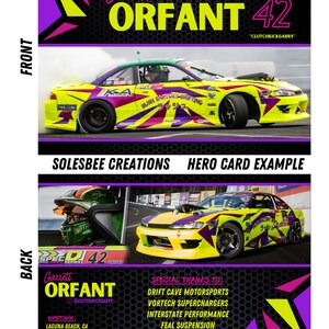 Custom Racing Hero Cards / 2 Sided Design for 5x7 Cards / Digital ...