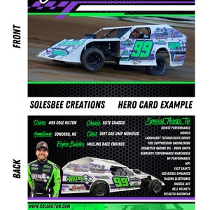 Custom Racing Hero Cards / 2 Sided Design for 5x7 Cards / Digital ...