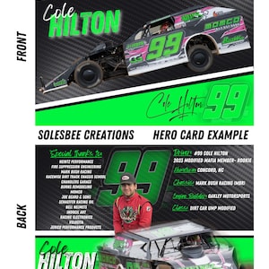 Custom Racing Hero Cards / 2 Sided Design for 5x7 Cards / Digital ...