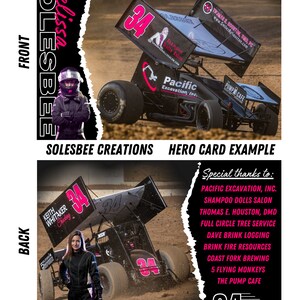 Custom Racing Hero Cards / 2 Sided Design for 5x7 Cards / Digital ...
