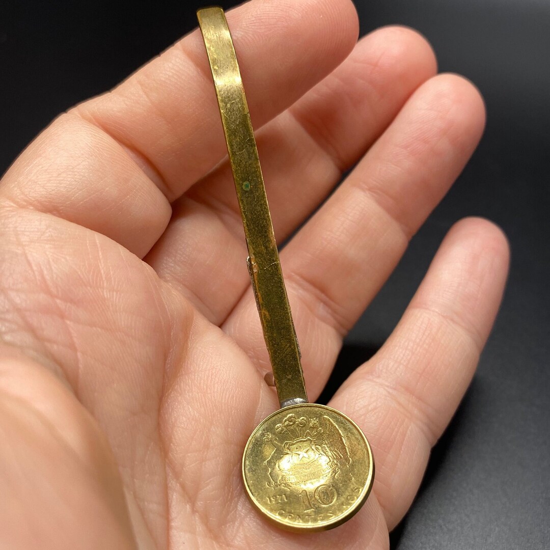 Vintage Brass Coin Spoon Brooch - Etsy