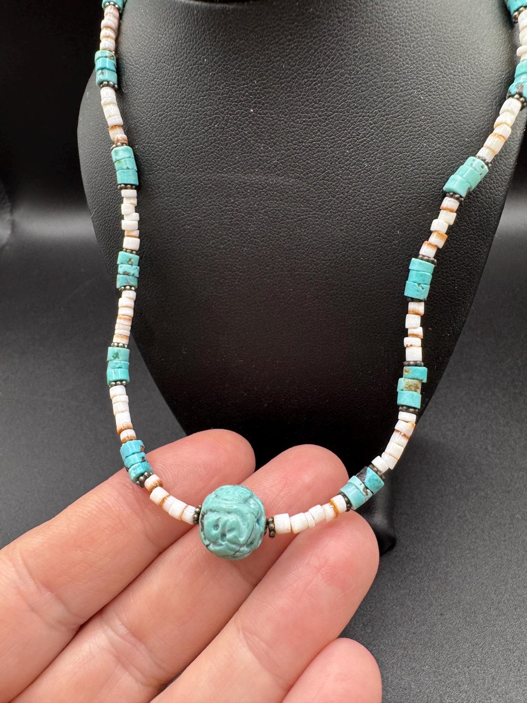 Vintage Carved Chinese Turquoise Choker Necklace - Etsy