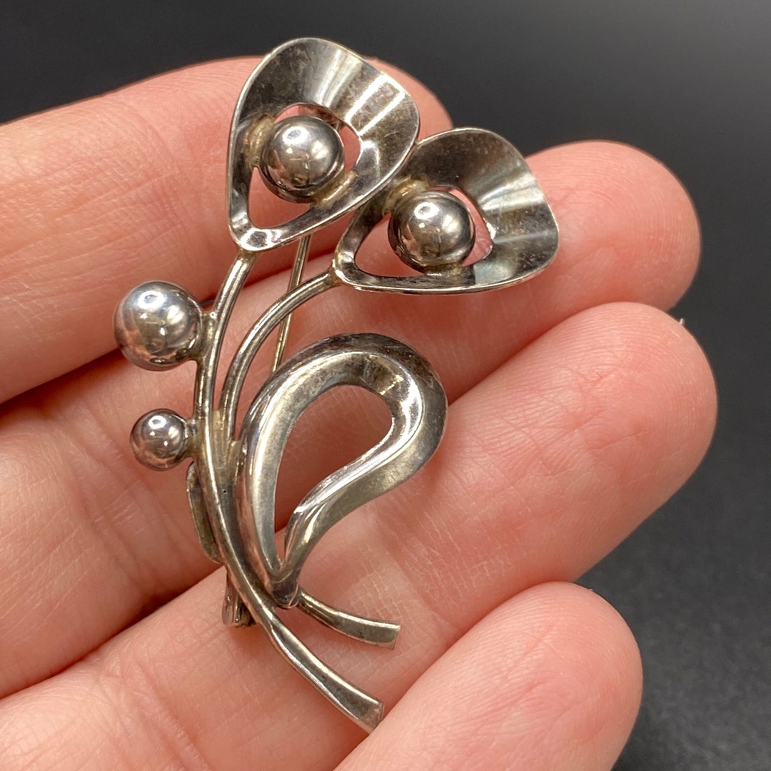 1960s Modernist Hermann Siersbol Sterling Denmark Brooch - Etsy