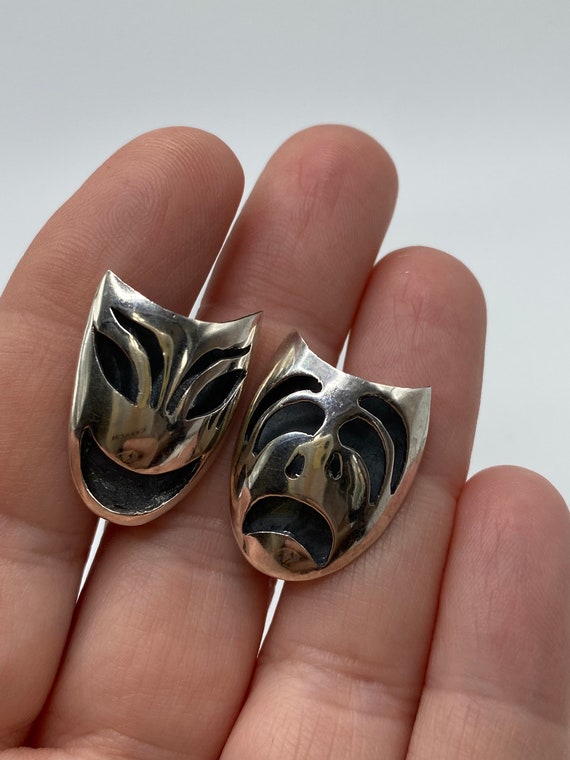 vintage silver theater mask - Gem