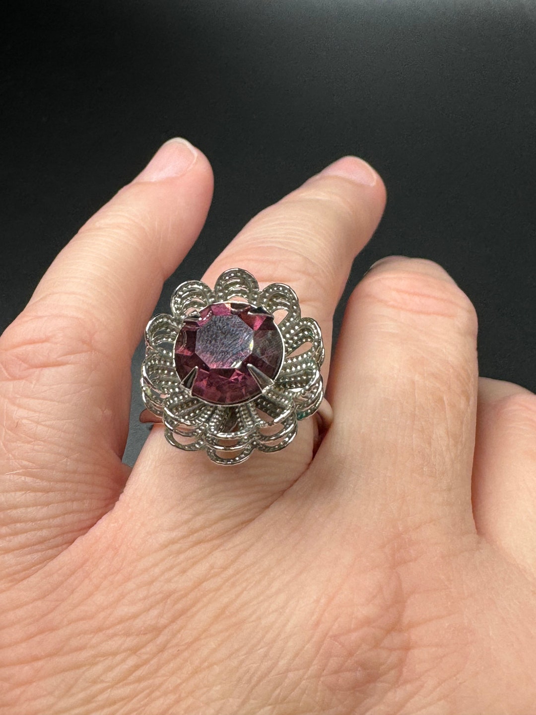 Vintage Sarah Coventry Adjustable Flower Ring - Etsy