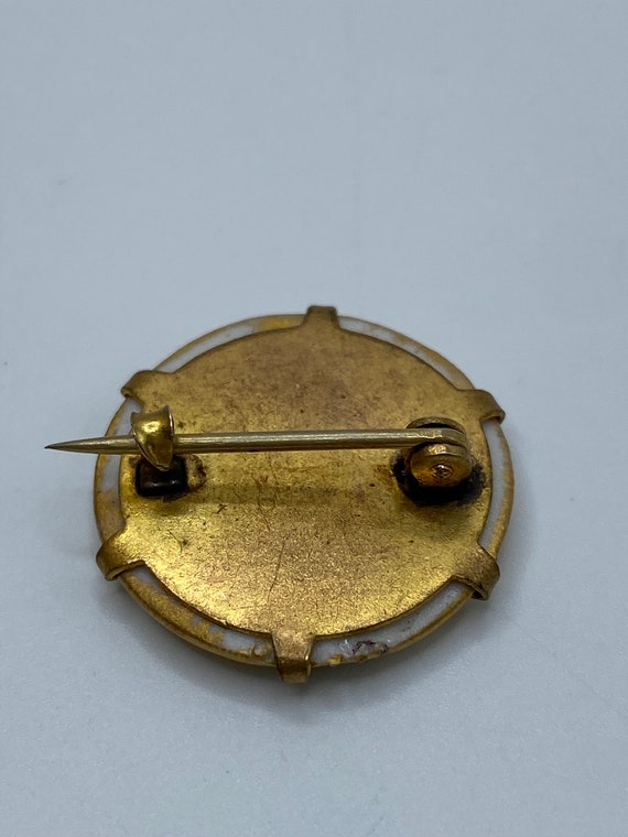 Victorian miniature hand, painted Lady Brooch - Gem