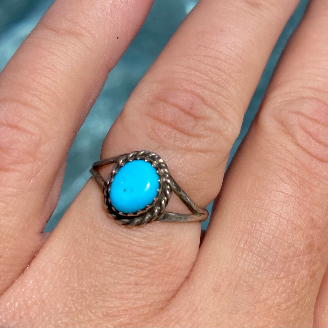 Vintage Turquoise Sterling Silver Ring | Etsy
