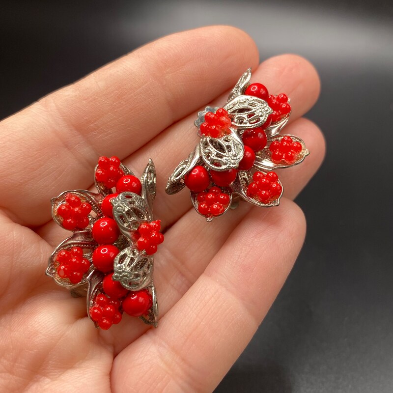 Red Clip on Earrings for Women - Etsy