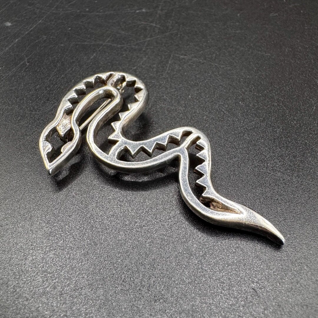 Navajo Belinda Woody Snake Sterling Silver Pin - Etsy