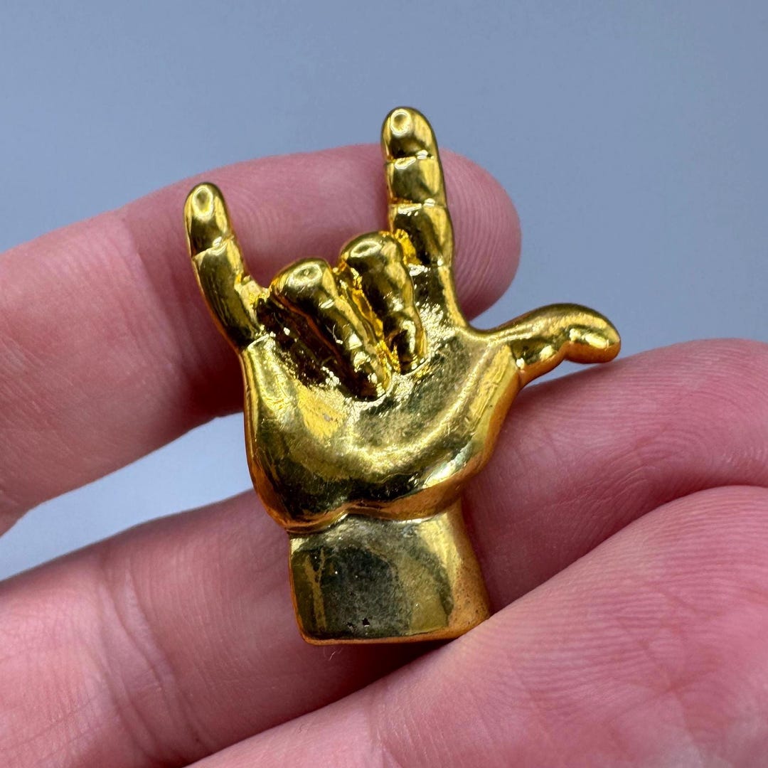 Vintage I Love You Sign Language Gold Tone Lapel Pin - Etsy