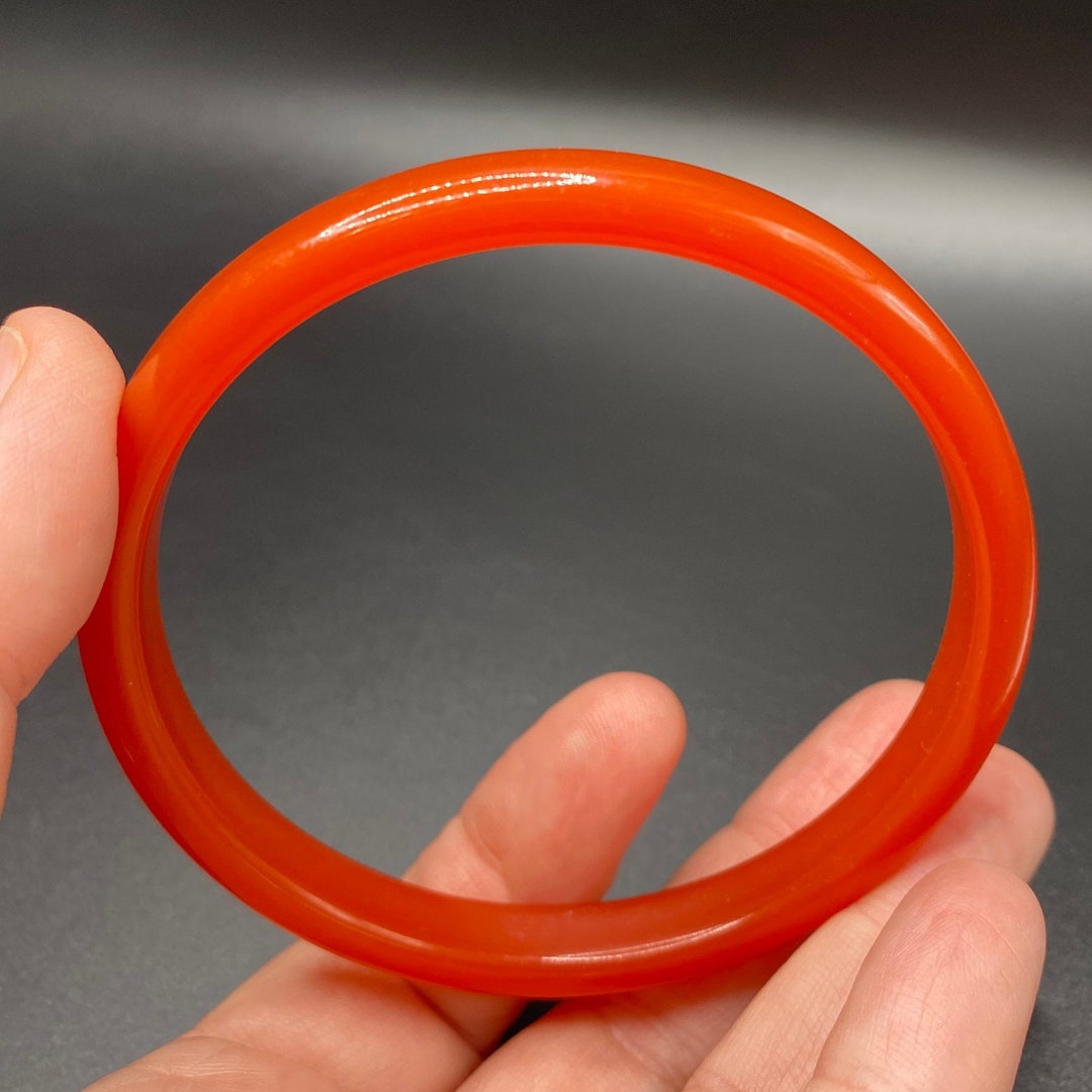 Vintage Orange Bakelite Bangle Bracelet - Etsy