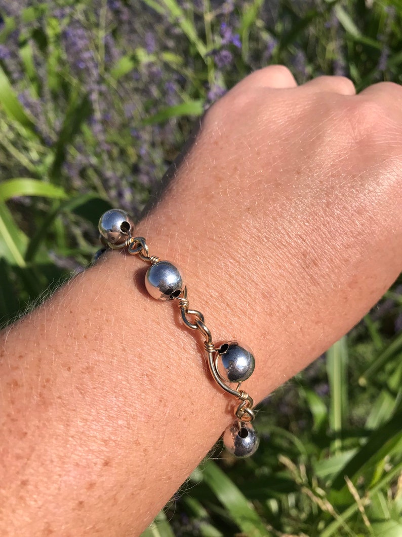 Mixed Metal Bracelet Sterling Silver Bracelet - Etsy