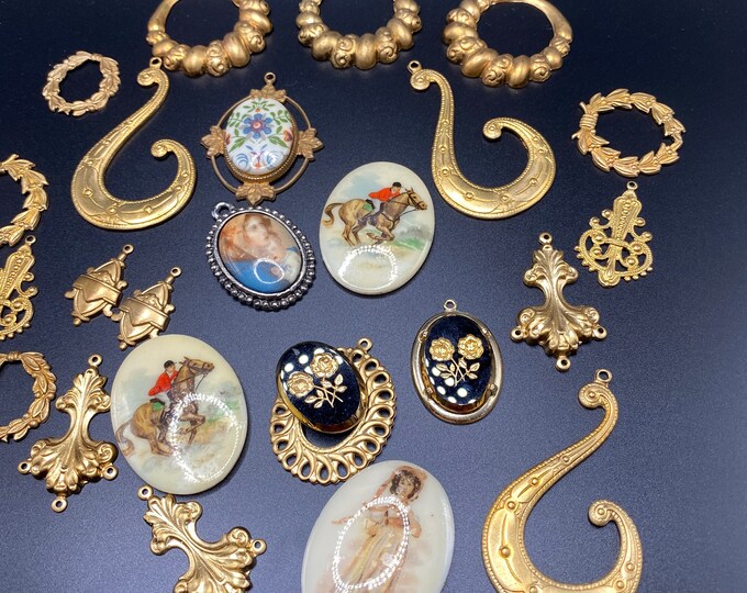 Brass Findings and Porcelain Cameos - Etsy