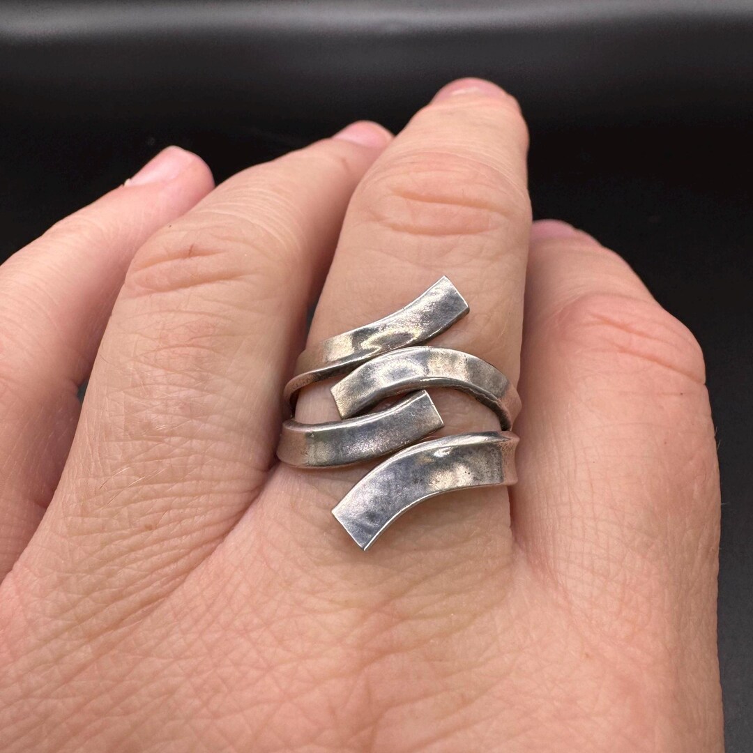 Brutalist Sterling Silver Mexico Ring - Etsy