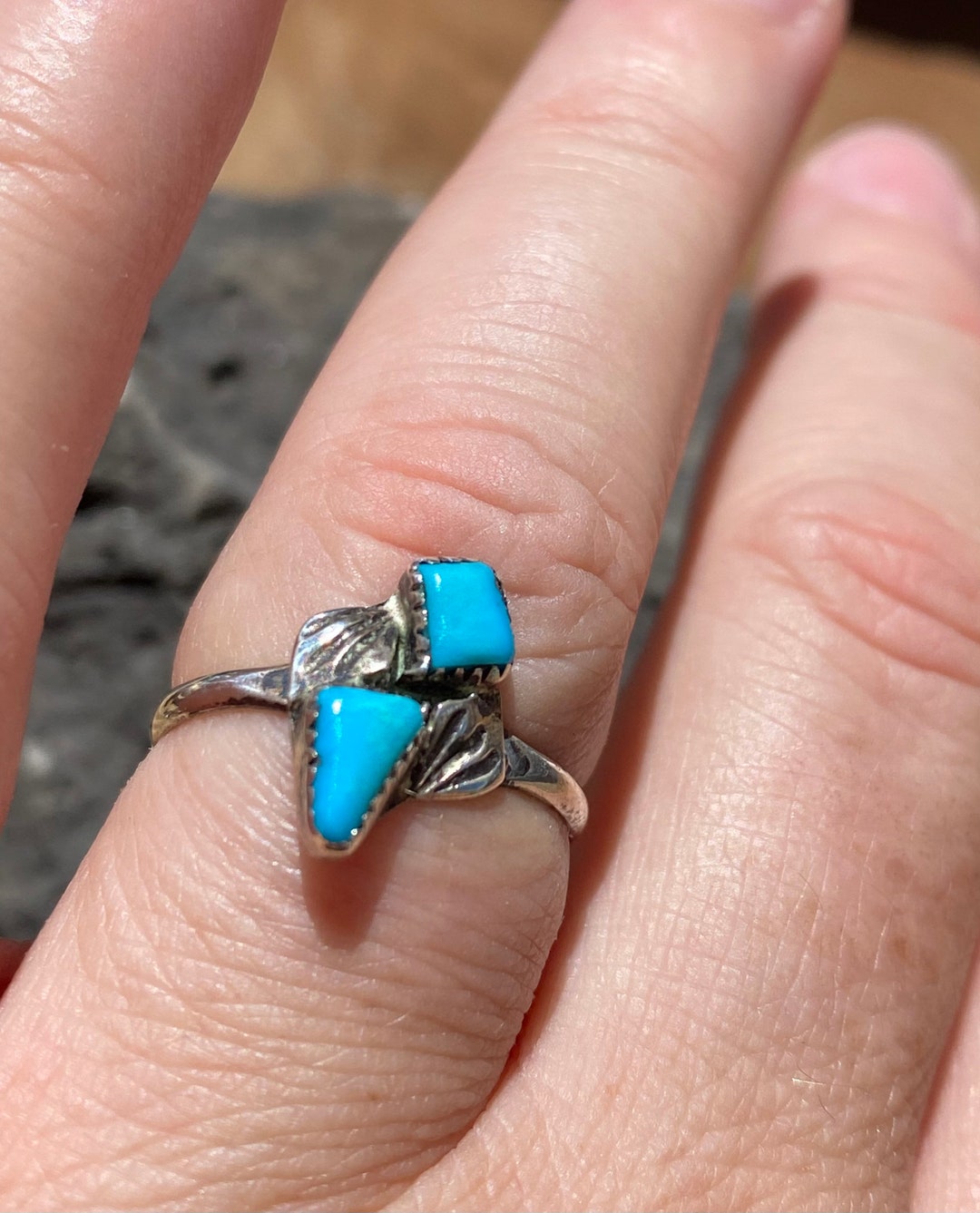 Vintage Turquoise Native American Sterling Silver Ring - Etsy