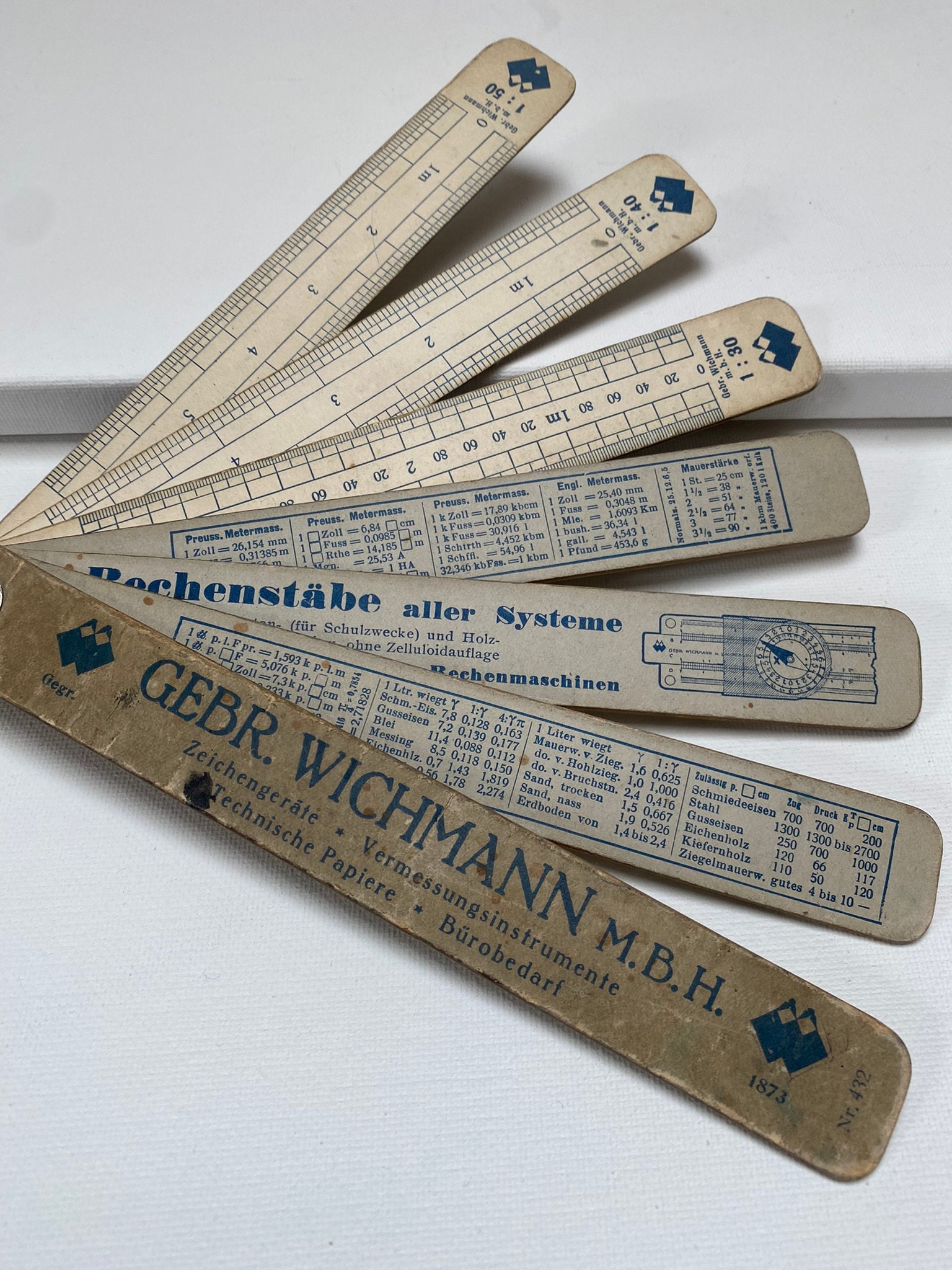 Vintage Old German Slide Rule Scale Calculator Berlin D.R.G.M.GEBR ...