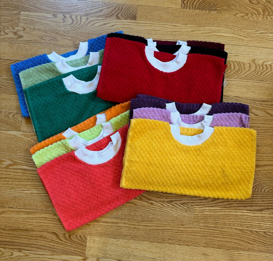 3 Towel Bibs, Colorful Ones, Toddler & Baby Bibs, Bibs, Pullover Bib - Etsy