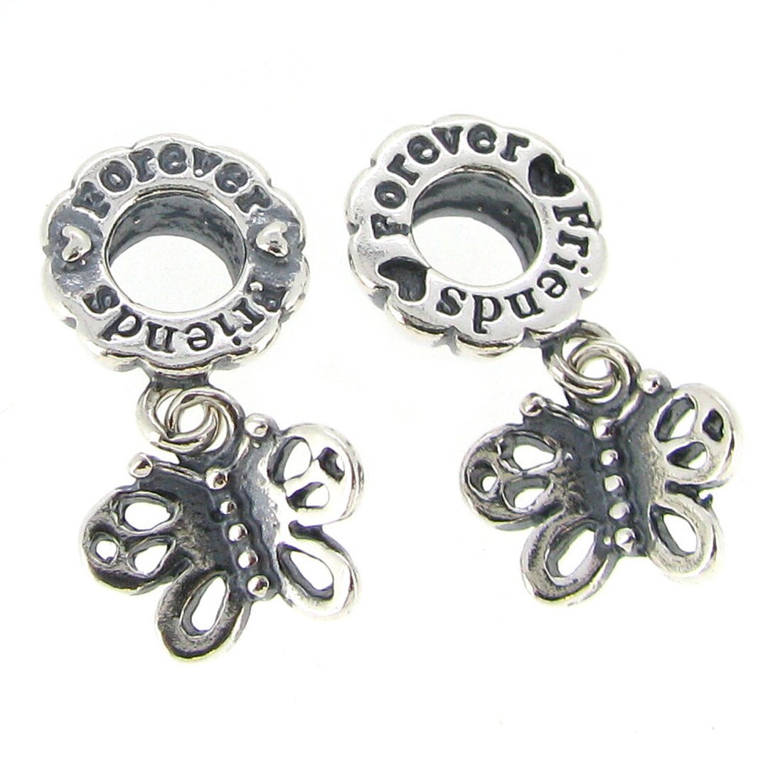 925 Sterling Silver Best Friend Forever Letters Butterfly - Etsy