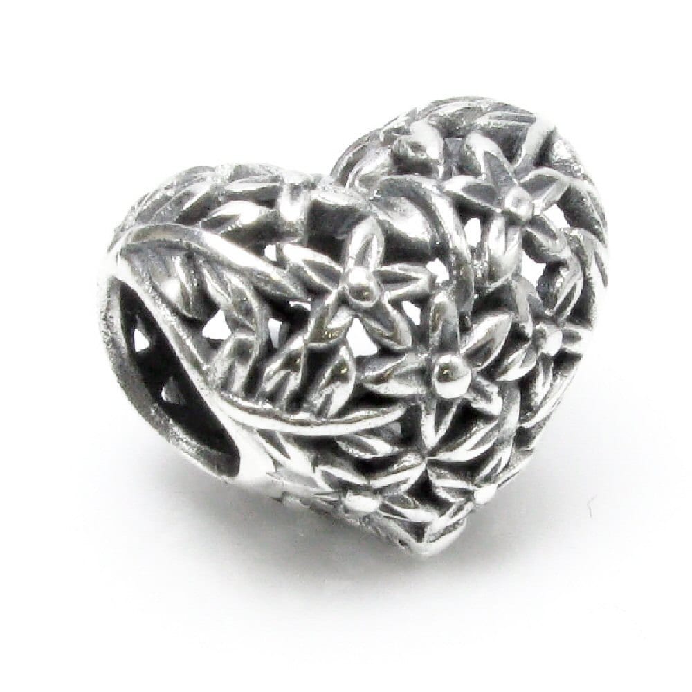 925 Sterling Silver Tree of Love Flower Heart European Bead - Etsy