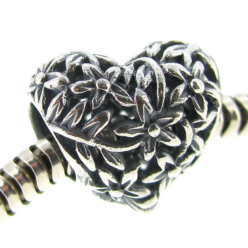 925 Sterling Silver Tree of Love Flower Heart European Bead | Etsy