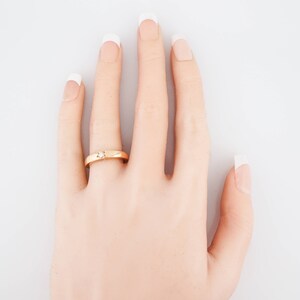 Right Hand Ring Modern .06 Round Brilliant Cut Diamond in 14k Yellow ...