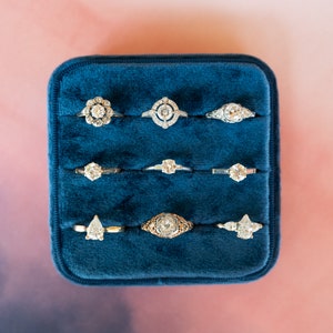 Victorian Bezel Set Diamond Cluster Engagement Ring in Silver & 14k - Etsy