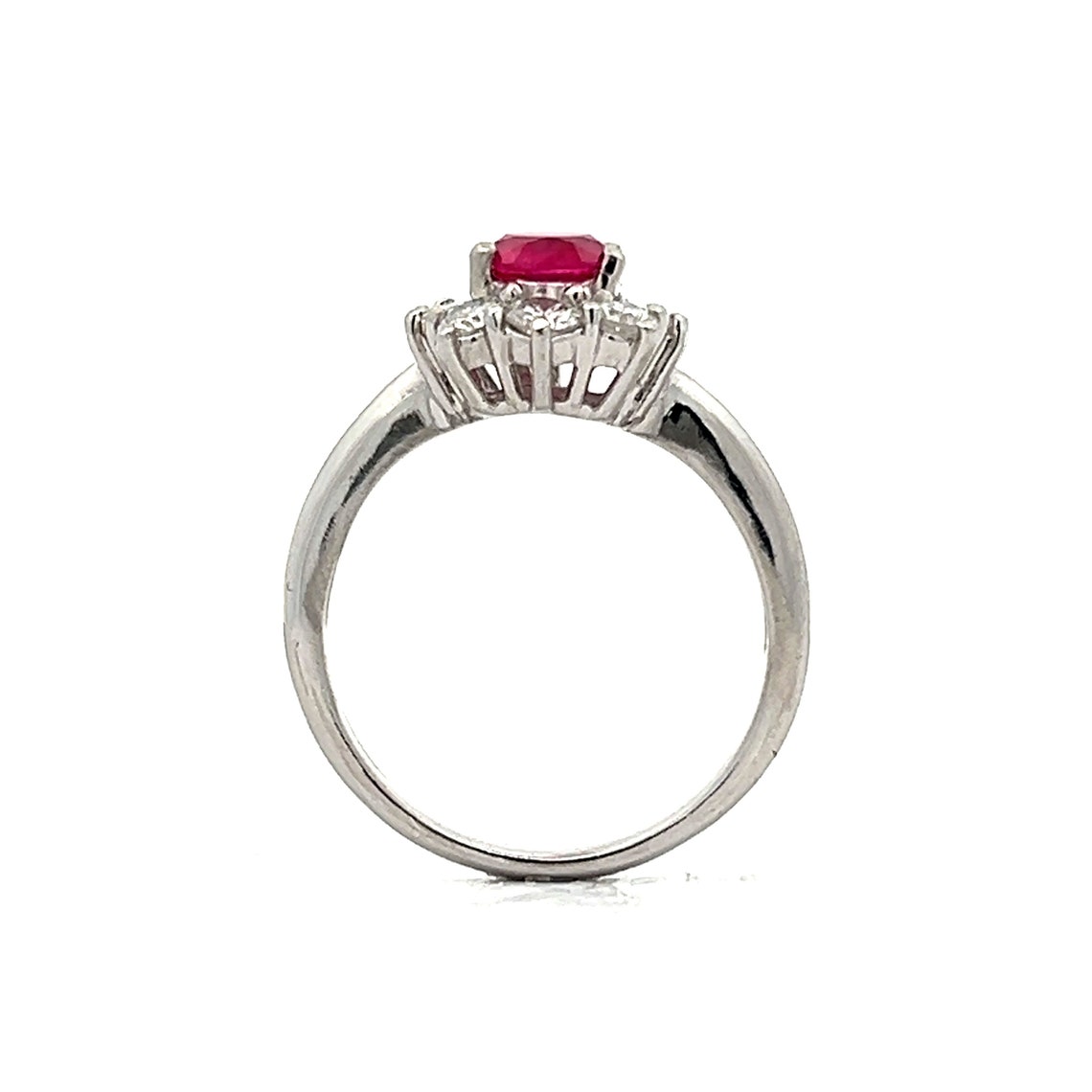Thai Ruby & Diamond Halo Cocktail Ring in Platinum - Etsy
