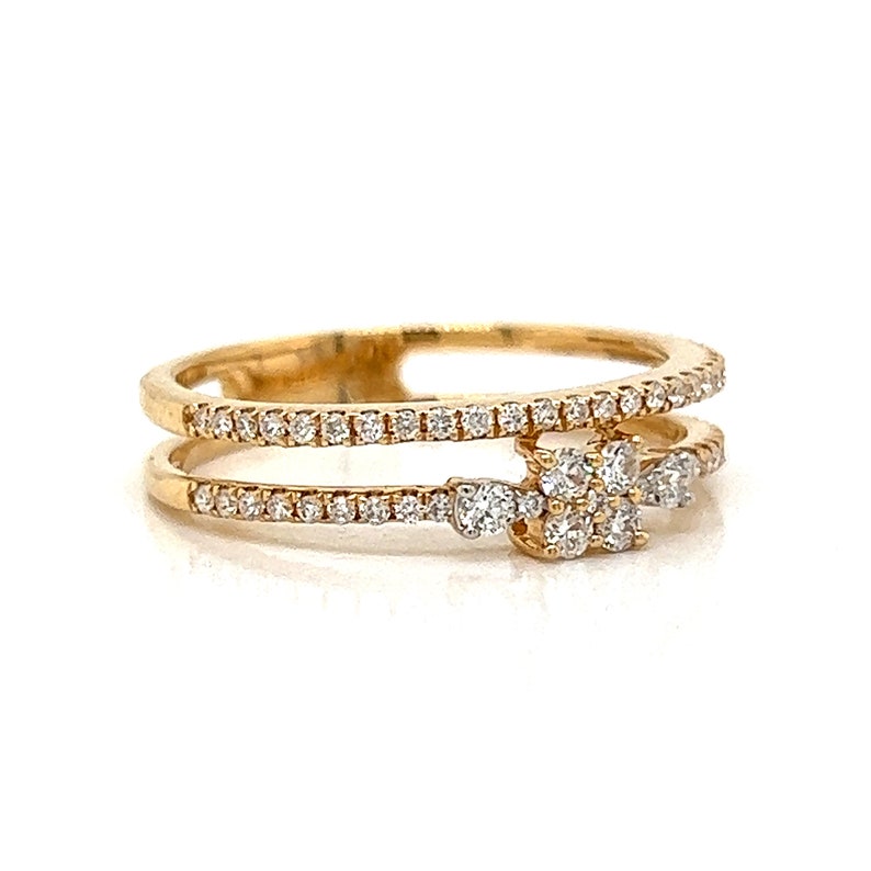 Stacked Pave Diamond Ring in 18k Yellow Gold - Etsy