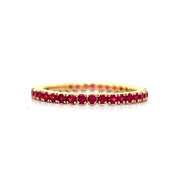 Ruby Eternity Stacking Band in 18k Yellow Gold - Gem