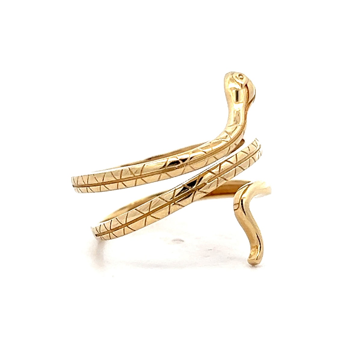Classic Coiled Snake Ring in 14k Yellow Gold - Etsy
