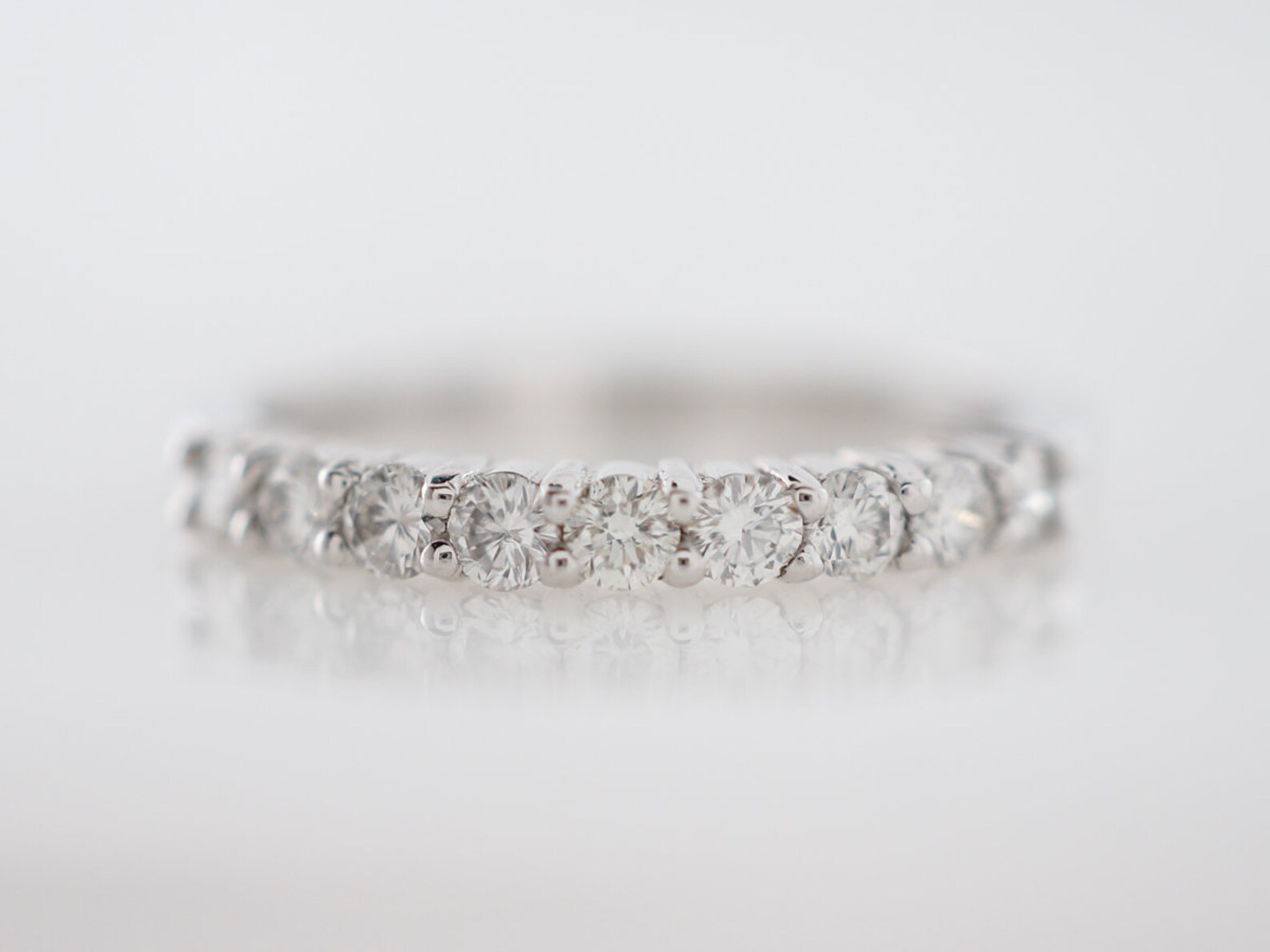 Half Carat Diamond Wedding Band in White Gold - Etsy