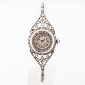 Vintage French Edwardian Watch W/ Diamonds in Platinum - Etsy