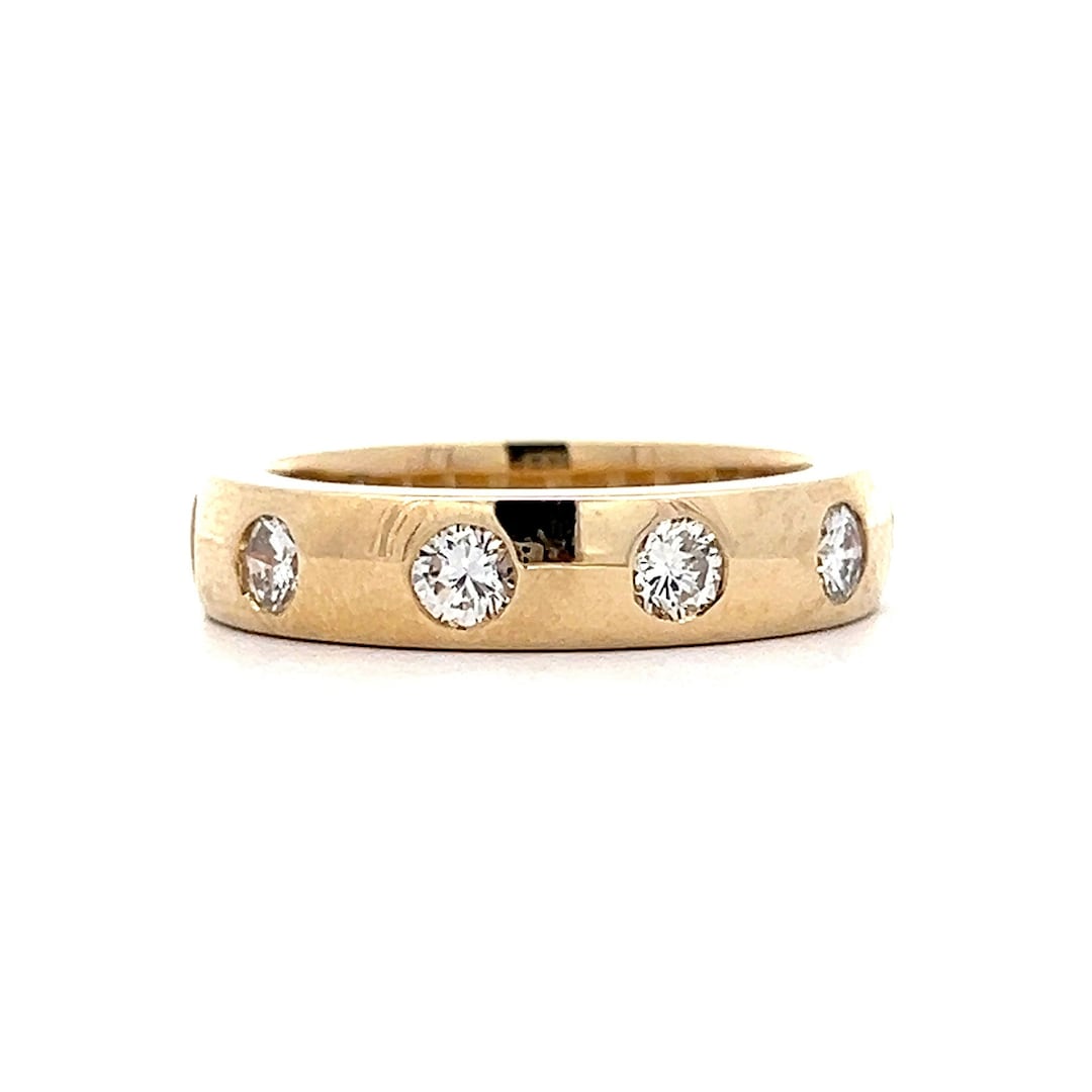1.28 Ct Flush Set Diamond Eternity Band in 14k Yellow Gold - Etsy