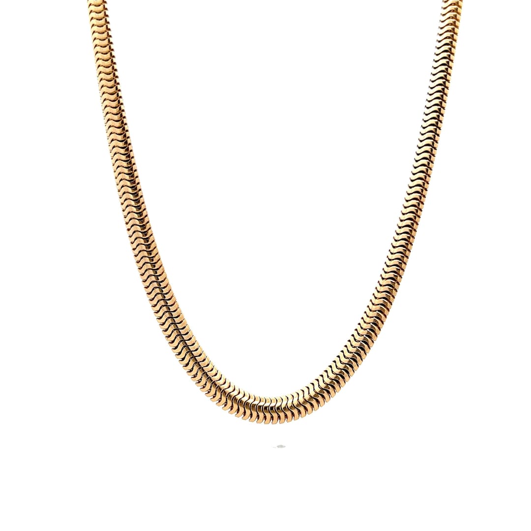 16" Vintage Omega Snake Chain Necklace in 14k - Etsy