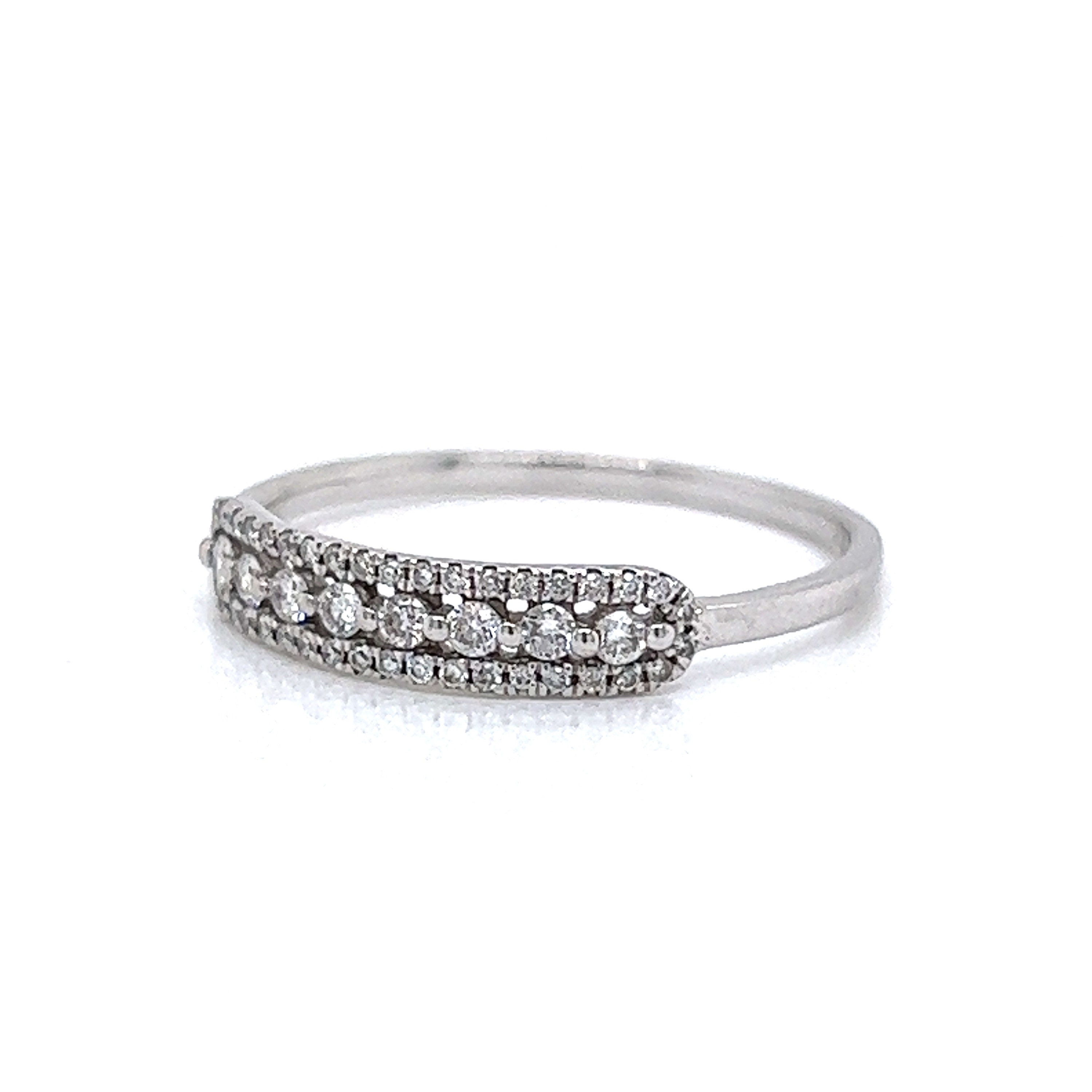 Modern Diamond Stacking Ring in 18K White Gold - Etsy