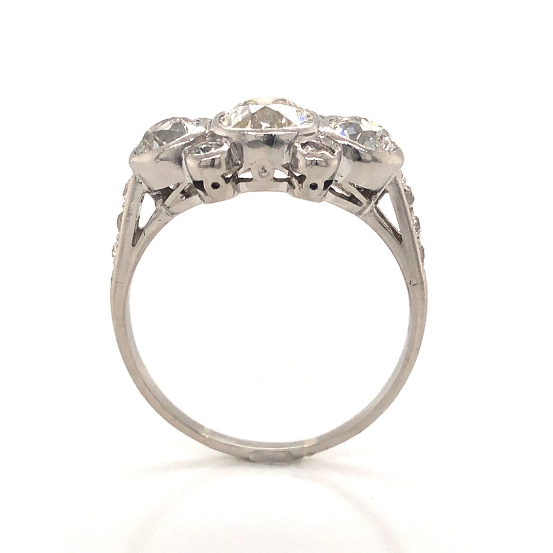 Bezel Set Art Deco Diamond Cocktail Ring in Platinum - Etsy