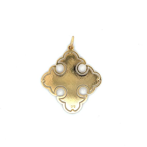 Vintage Maltese Cross Pendant in 18k Yellow Gold - Gem