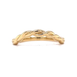 Curved Braided Rope Style Wedding Band in 14k Yellow Gold - Etsy