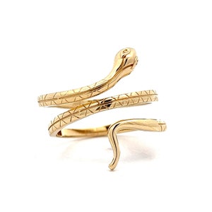 Classic Coiled Snake Ring in 14k Yellow Gold - Etsy