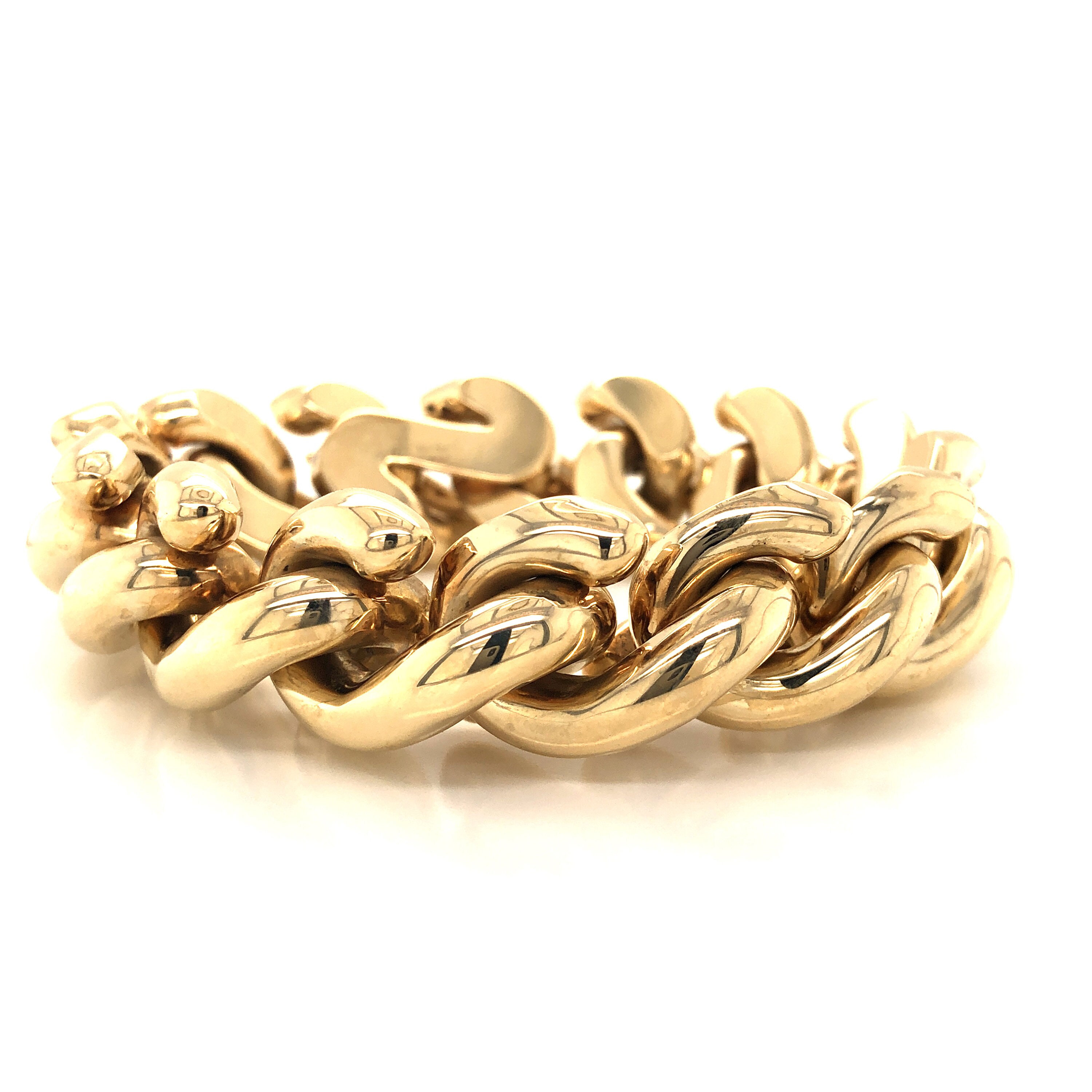 Chunky S-hook Link Bracelet in 14k Yellow Gold - Etsy