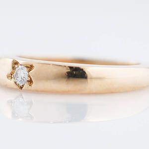 Right Hand Ring Modern .06 Round Brilliant Cut Diamond in 14k Yellow ...