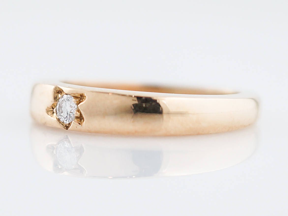 Right Hand Ring Modern .06 Round Brilliant Cut Diamond in 14k - Etsy