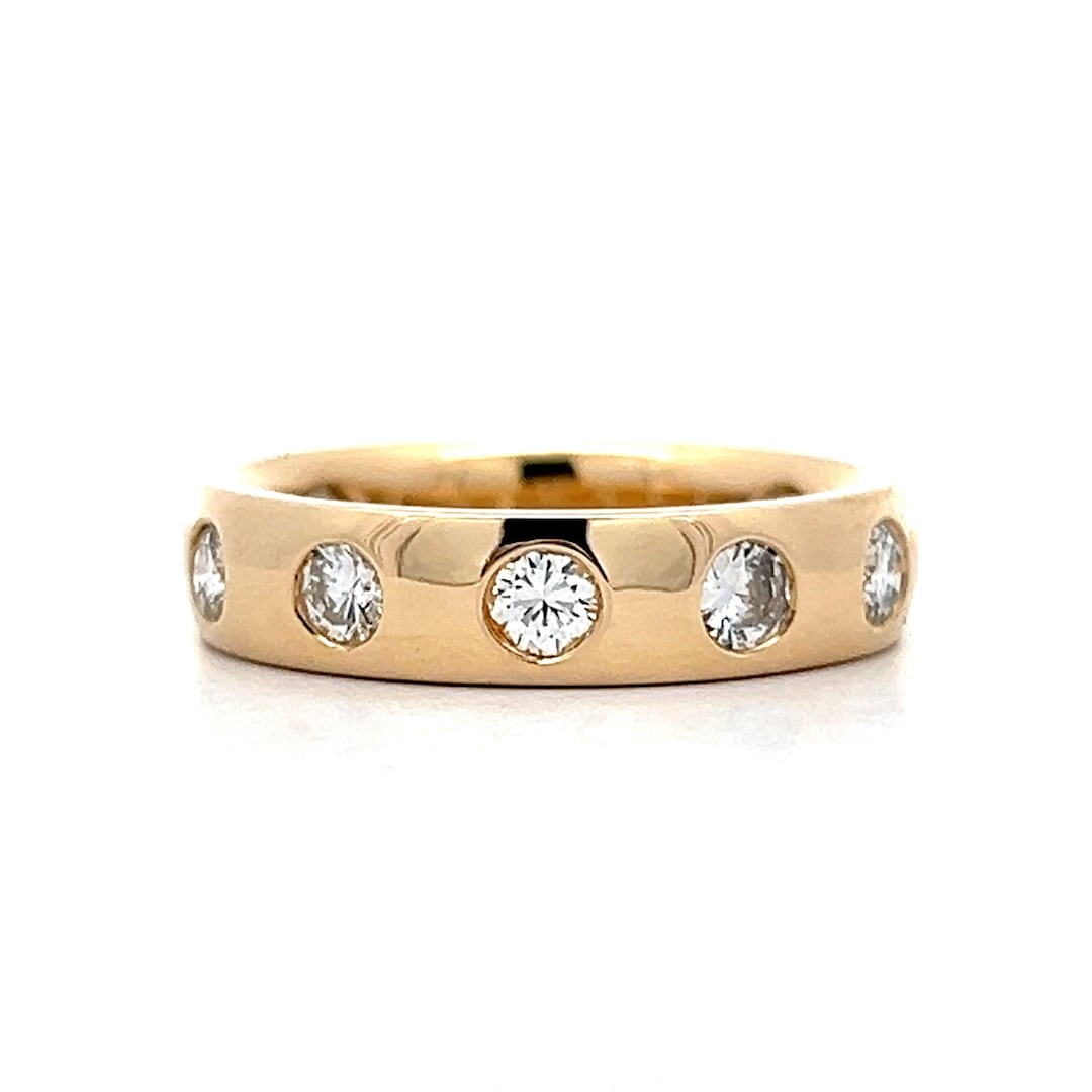 1.08 Ct Flush Set Diamond Eternity Band in 14k Yellow Gold - Etsy