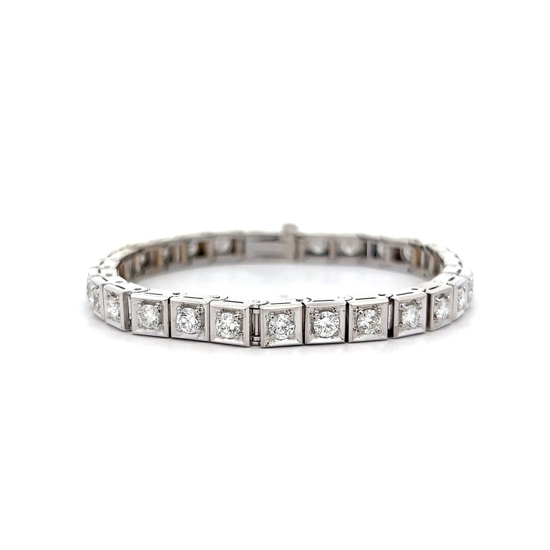 3 Carat Vintage Jabel Diamond Bracelet in 18k White Gold - Etsy