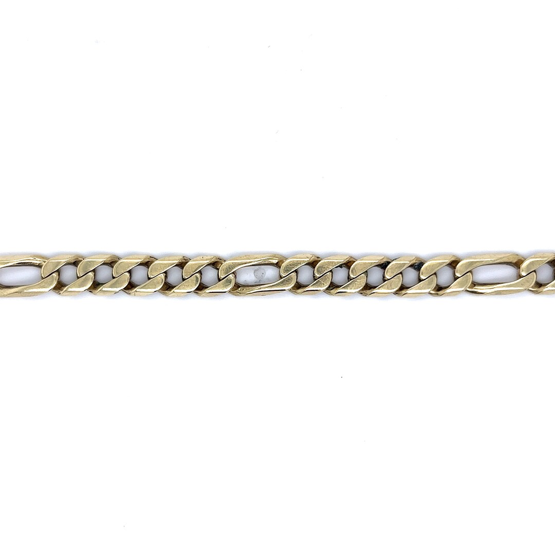 Men's Figaro Style Bracelet in 14k Yellow Gold - Etsy