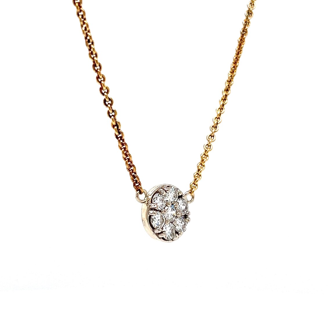 Modern Diamond Cluster Pendant Necklace in 14k Yellow Gold - Etsy