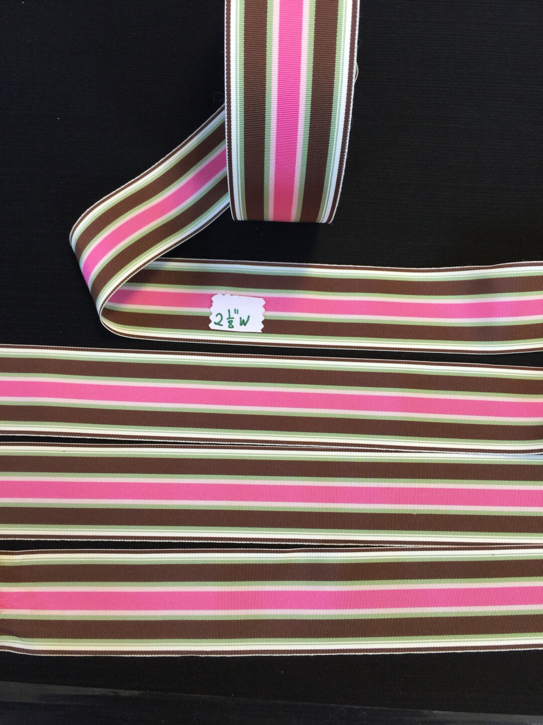 3 Yards of Stripe Grosgrain Ribbon 2 1/8 Inches Wide. Double Side ...