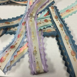 French Vintage Floral Ribbon With Pattern. Made in France. Sold by the ...