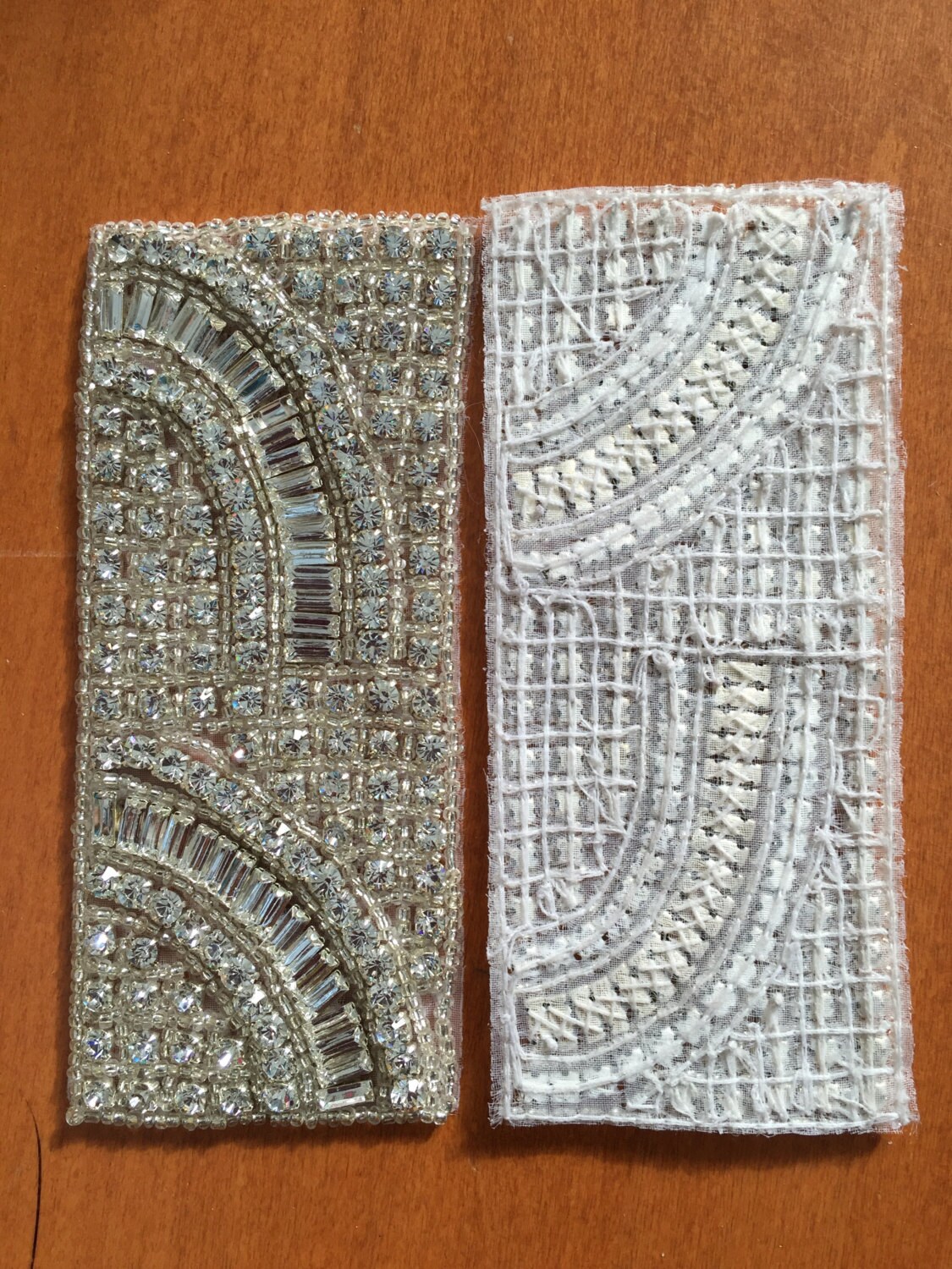 Crystal Rhinestone Appliqué Beaded Bridal Appliqués. Silver | Etsy