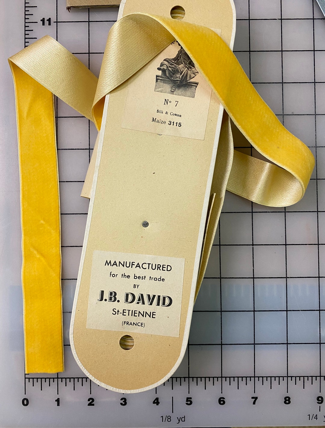 Gorgeous Velvet Ribbon. Col. Maize Cotton and Silk - Etsy